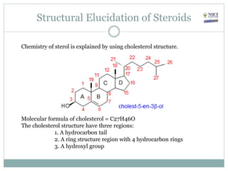 structure elucidation of Steroids and flavoniods | PPTX