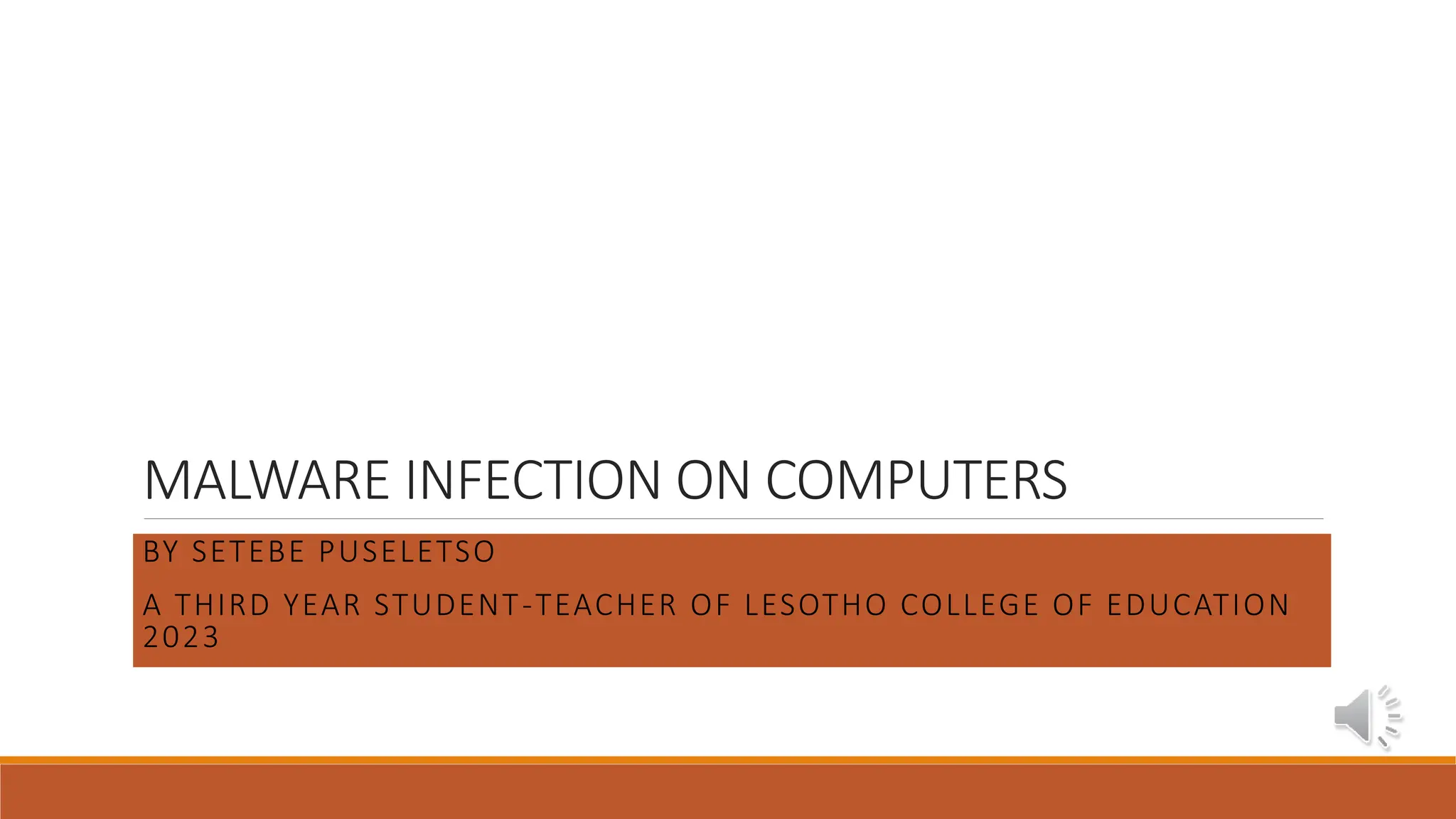 Malware infection awareness | PPTX