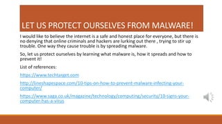 Malware infection awareness | PPTX