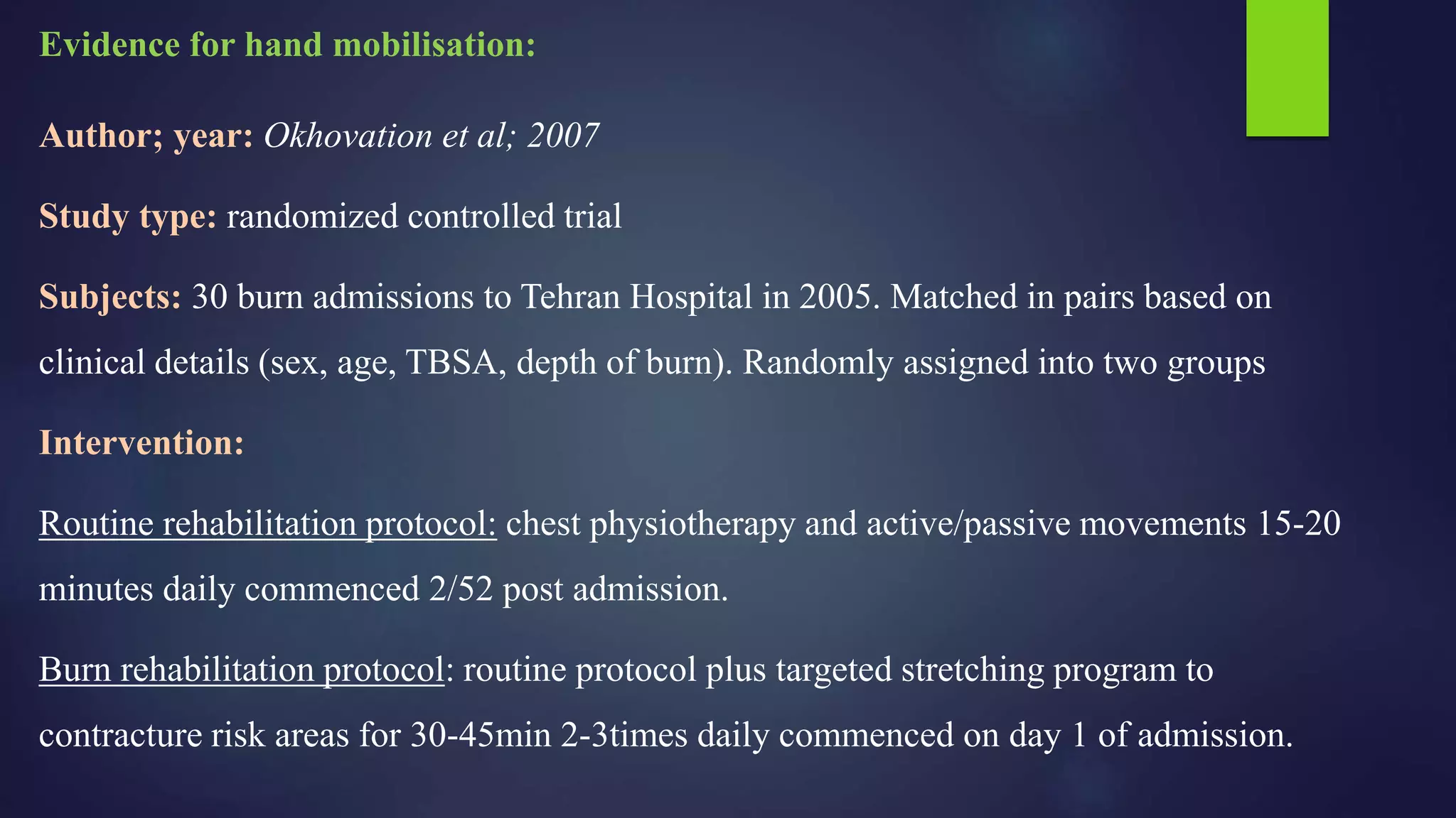 Hand Rehabilitation In Burns | PPTX