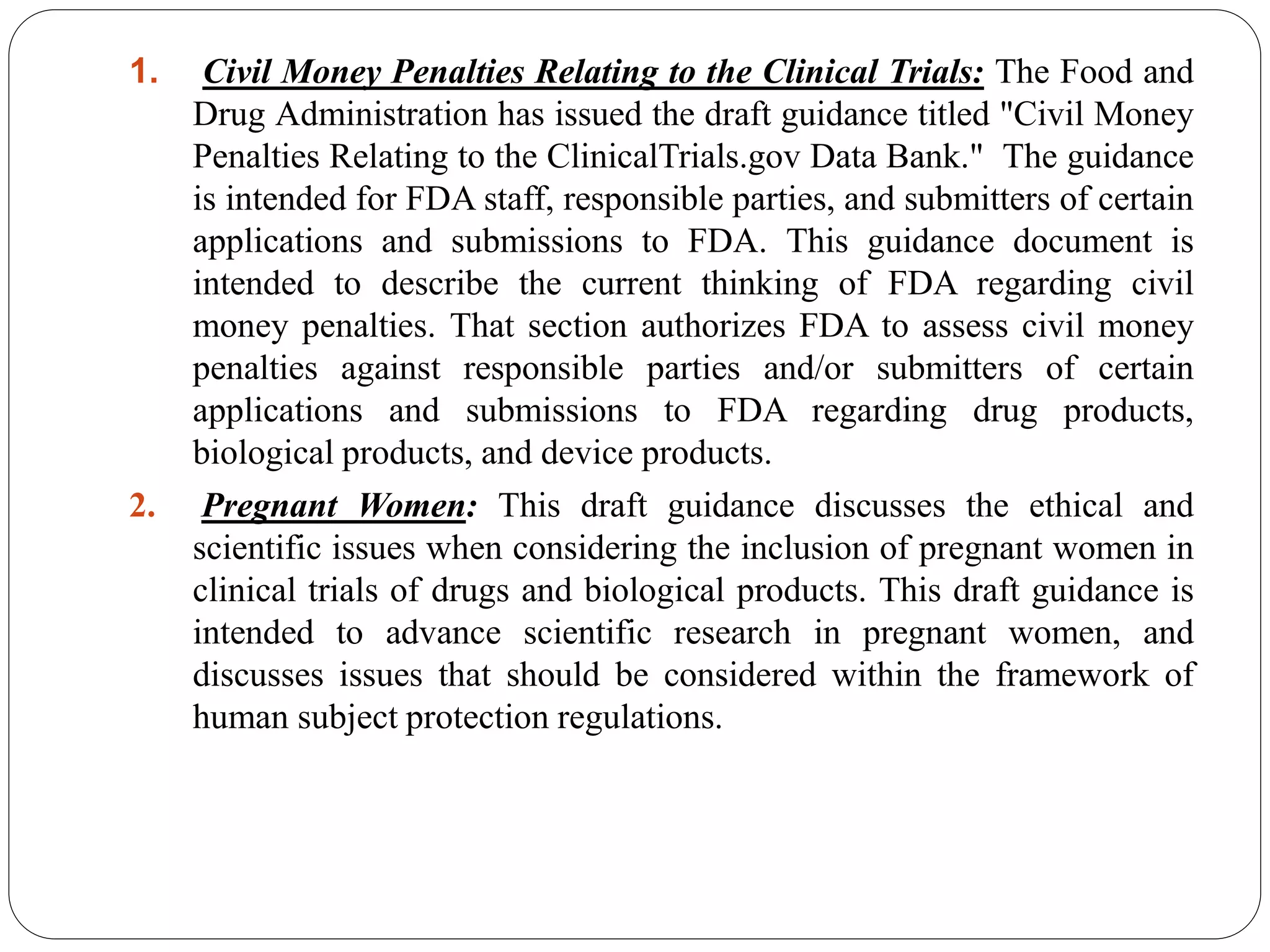 Regulation Governing Clinical Trials In India,USA and Europe. | PPTX