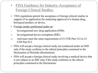 Regulation Governing Clinical Trials In India,USA and Europe. | PPTX