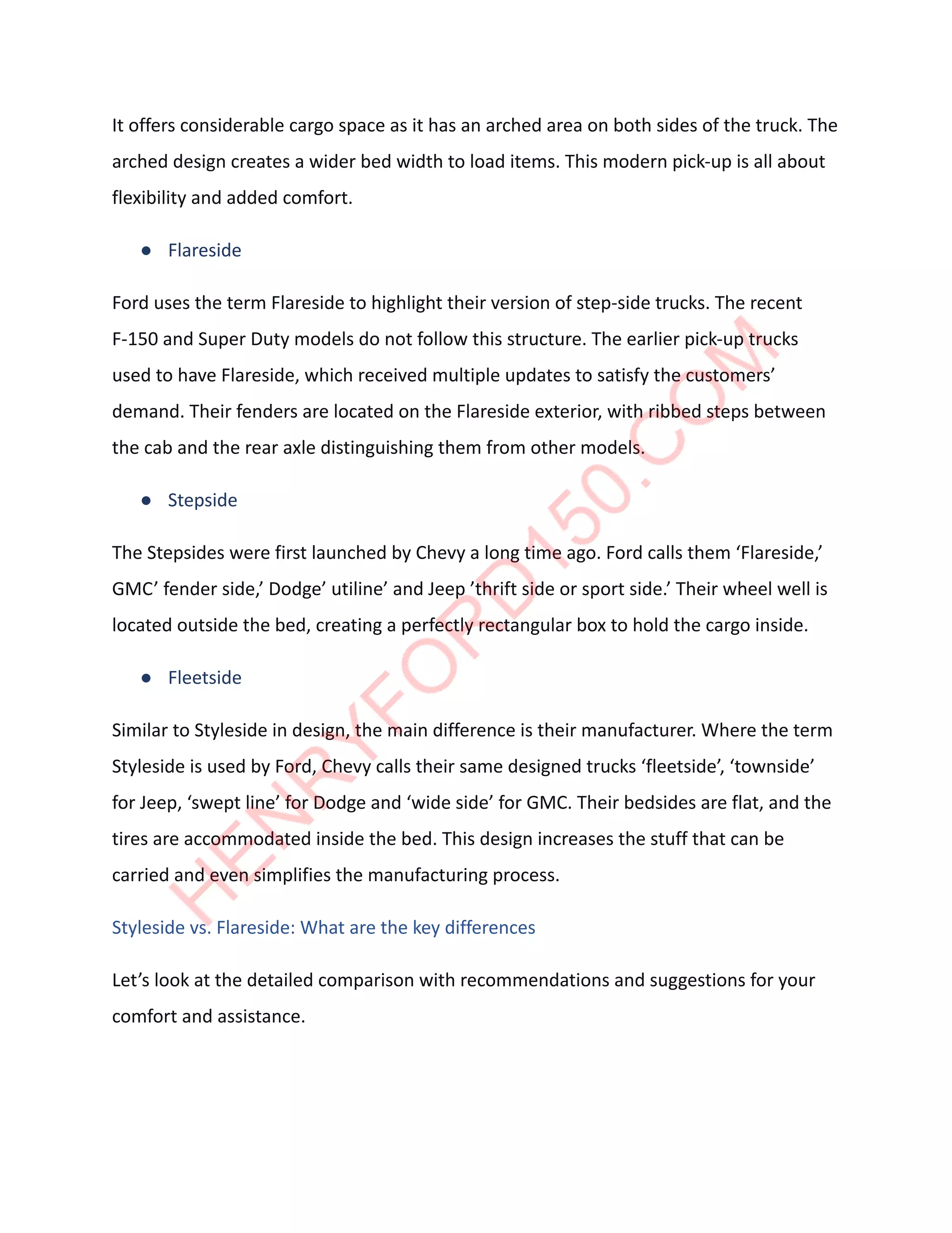Styleside vs Flareside | PDF