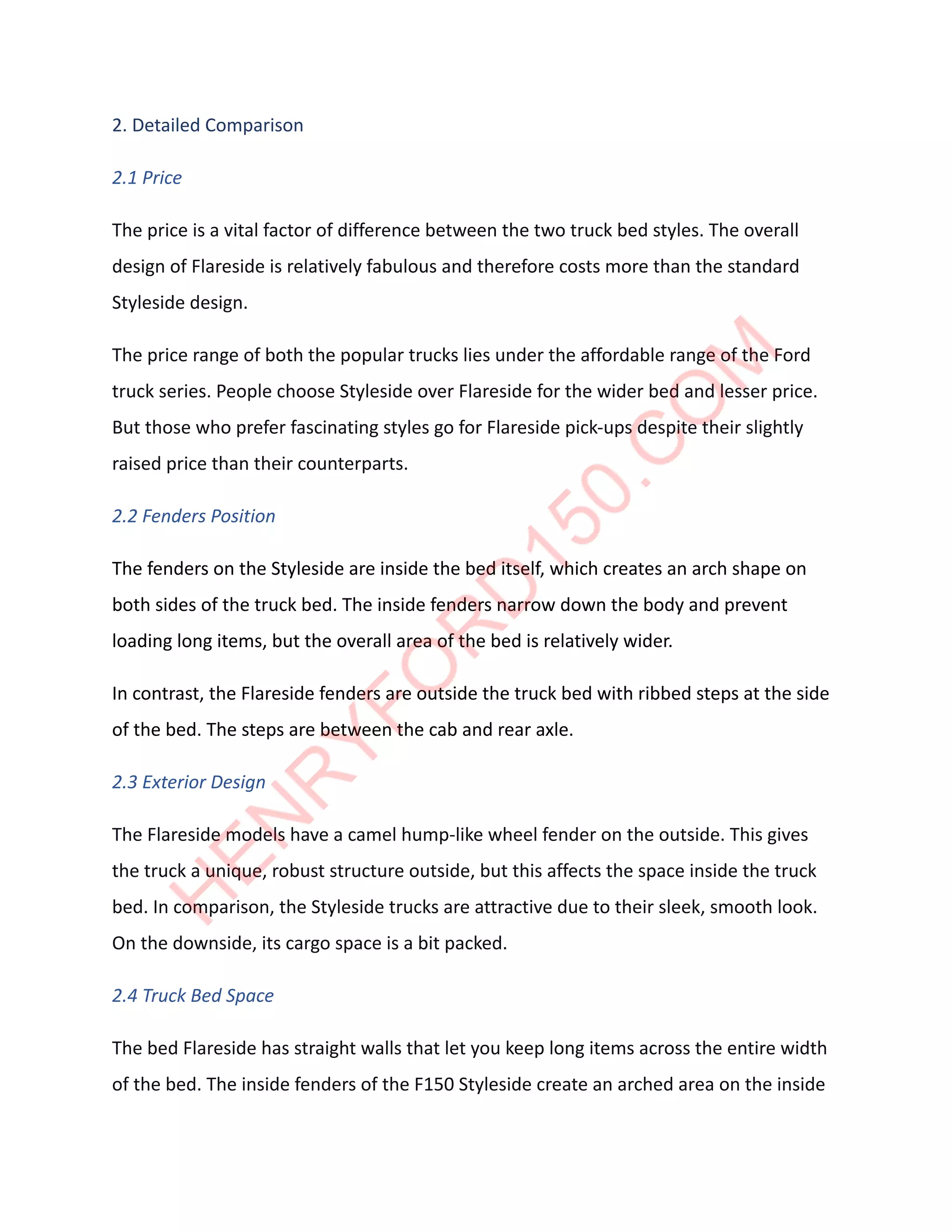Styleside vs Flareside | PDF
