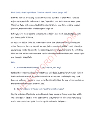 Styleside vs Flareside | PDF