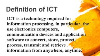 ICT MORE THAN NEW TECHNOLOGY | PPT