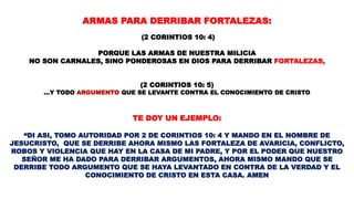 Fortalezas espirituales 2 corintios 10: 4 | PPTX