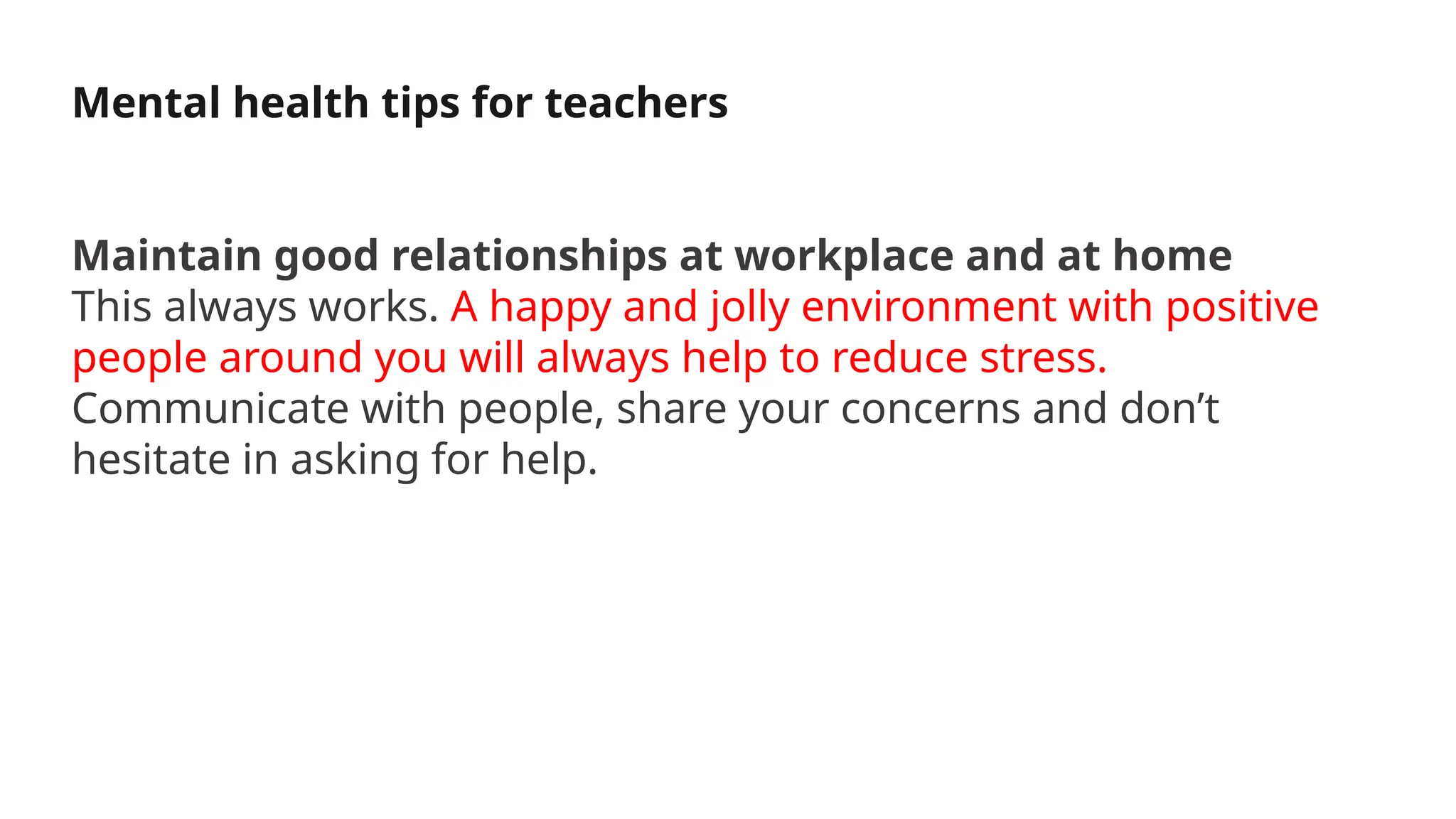 mental health wellness care for FOR TEACHERS | PPTX