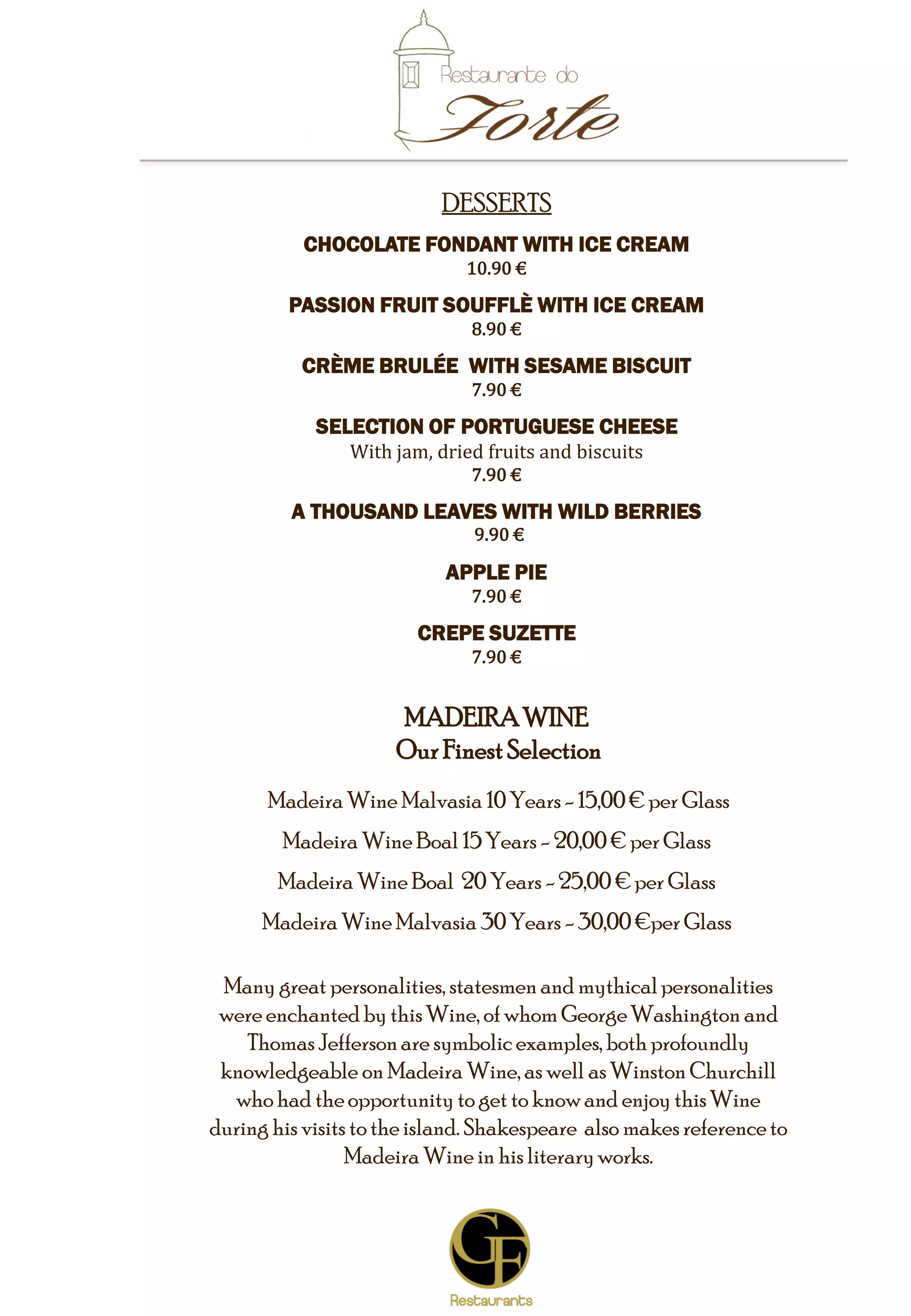 Restaurante do Forte - English | PDF