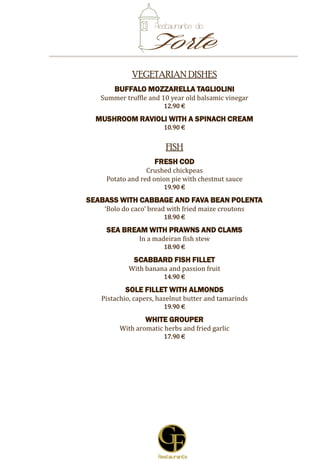 Restaurante do Forte - English | PDF