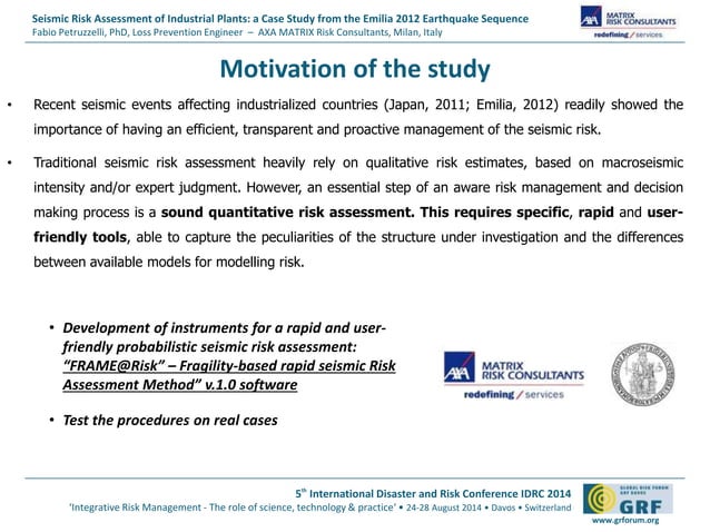 FORTE-Seismic risk assessment of industrial plants a case study-ID1277 ...