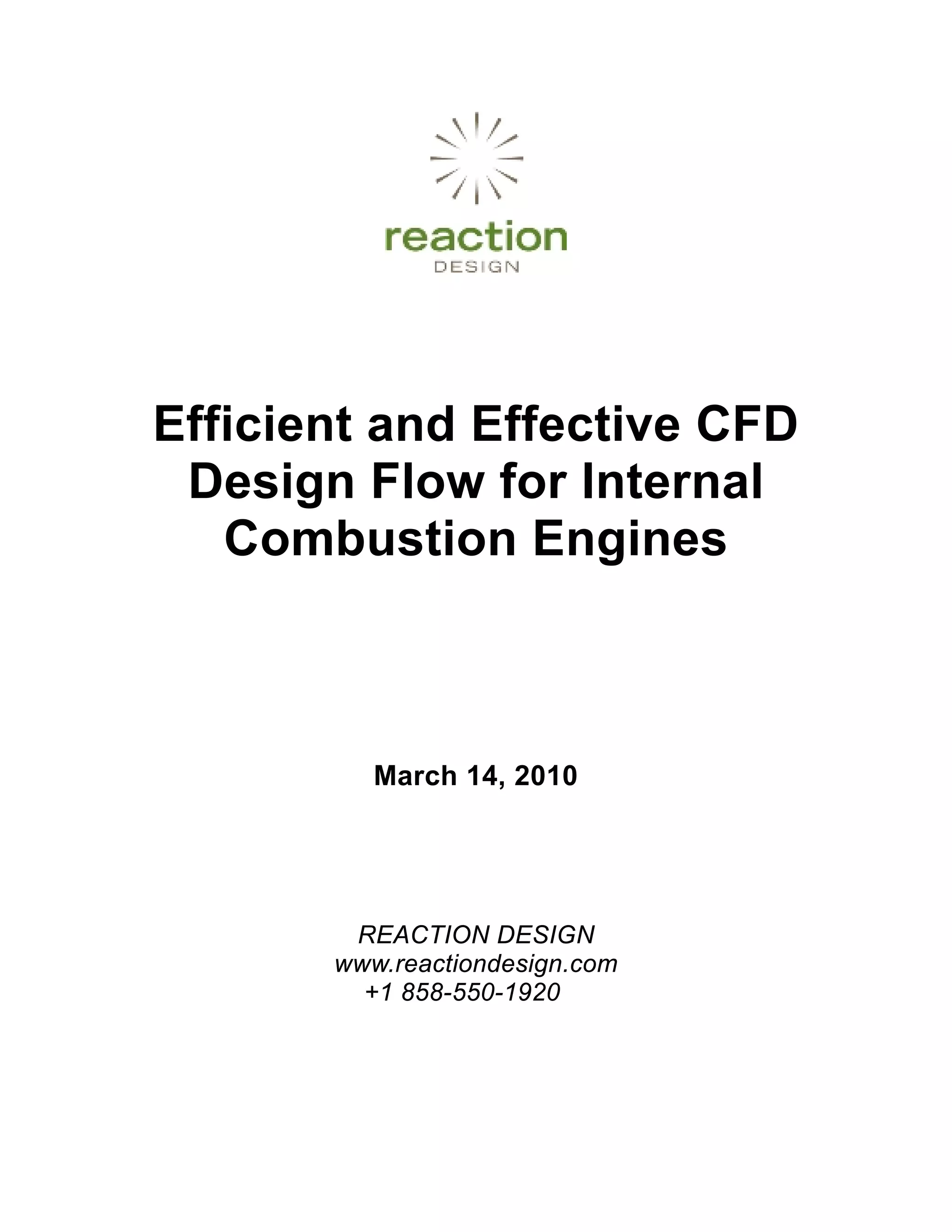 Efficient and Effective CFD Design Flow for Internal Combustion Engines | PDF