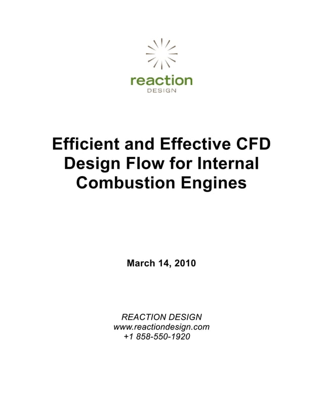 Efficient and Effective CFD Design Flow for Internal Combustion Engines | PDF