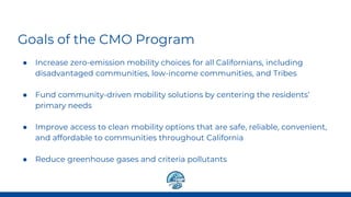 Clean Mobility Options Program by Sarah Huang | PPT