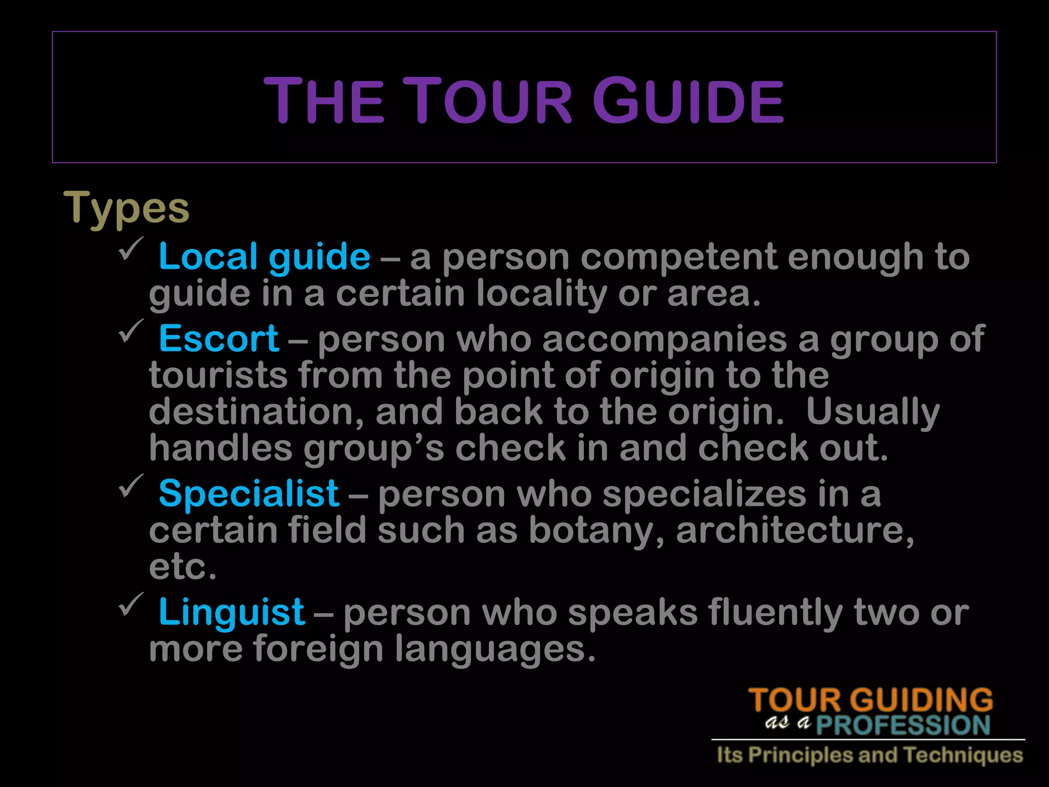 Tour Guiding as a Profession | PPT