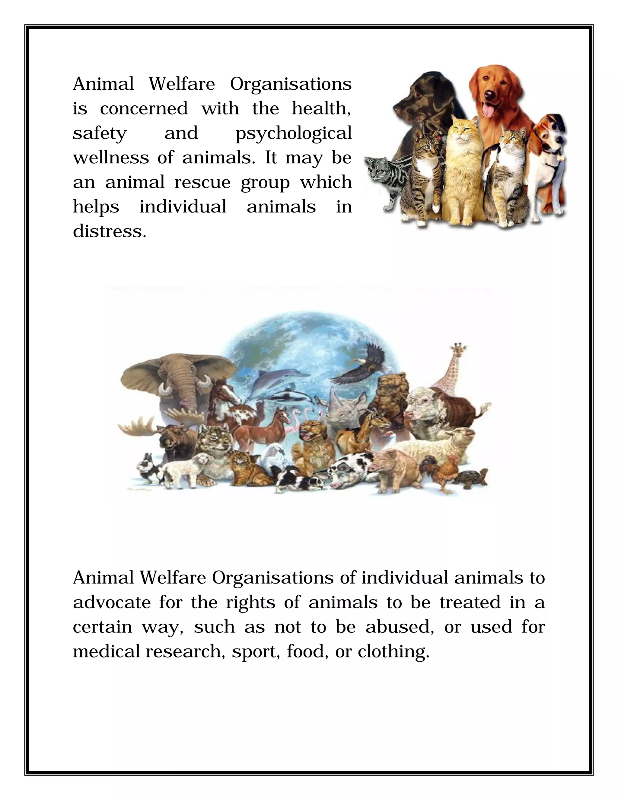 For theloveofwildlife animal welfare organisations | PDF
