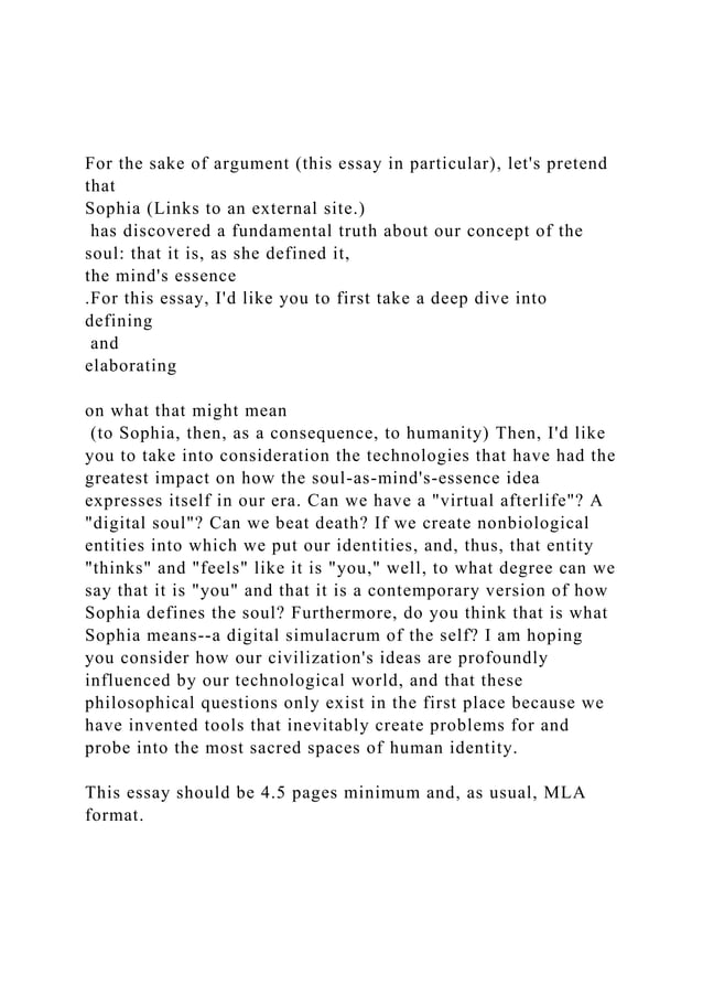 For the sake of argument (this essay in particular), lets prete.docx