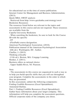 For this two-part assessment, you will create an Excel spreadsheet o.docx