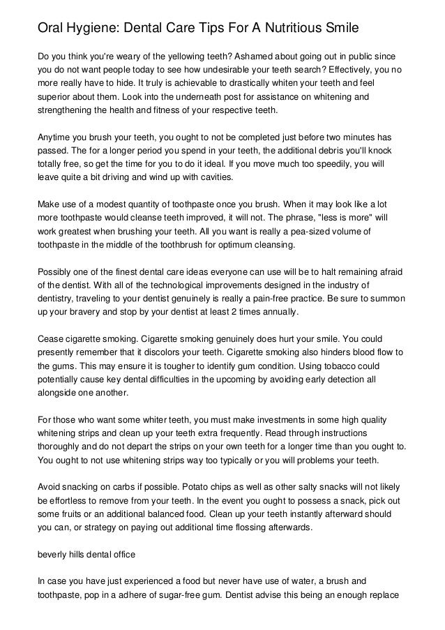 Oral Hygiene: Dental Care Tips For A Nutritious Smile