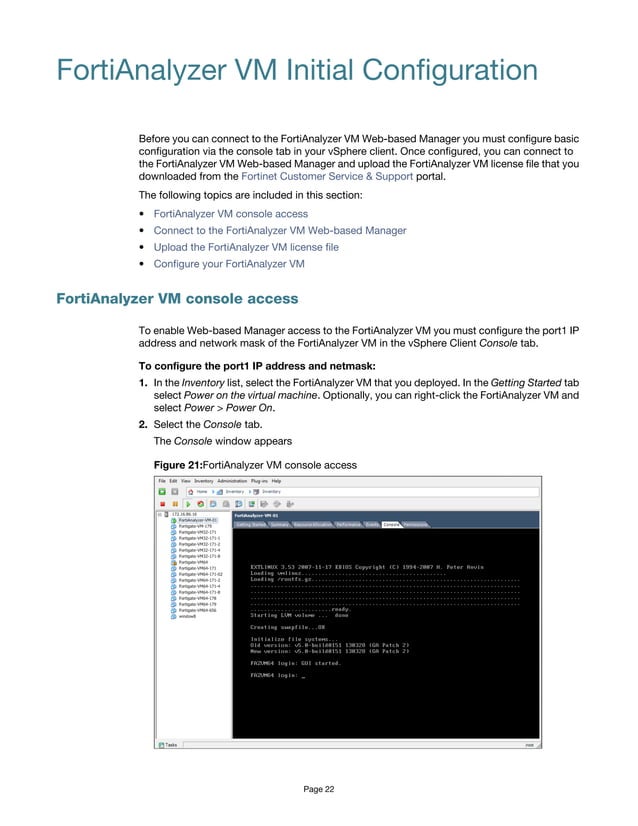 Forti analyzer vm-v-mware-install-guide-licencia | PDF