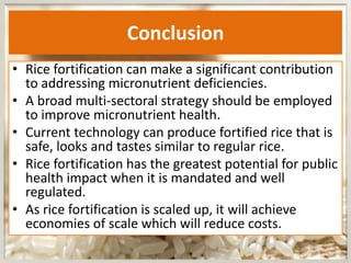 Fortification of rice | PPTX
