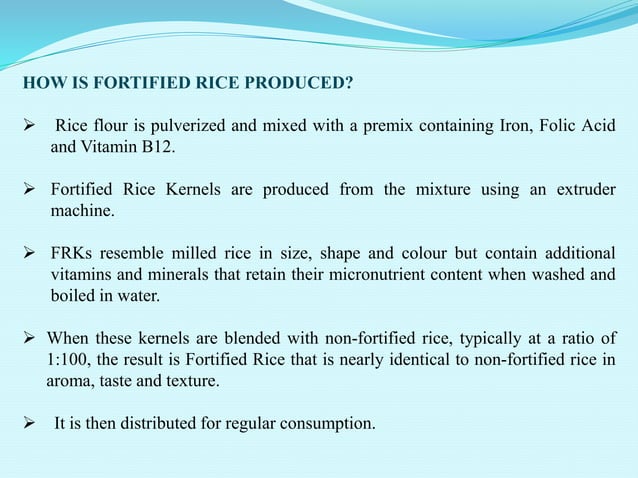 Fortification of Rice - Final.pptx | Agriculture | Industries