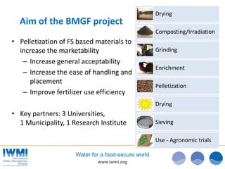 Fortified excreta pellets for agriculture - An update on research in ...