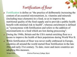 Fortified food, Enriched Food | PPTX