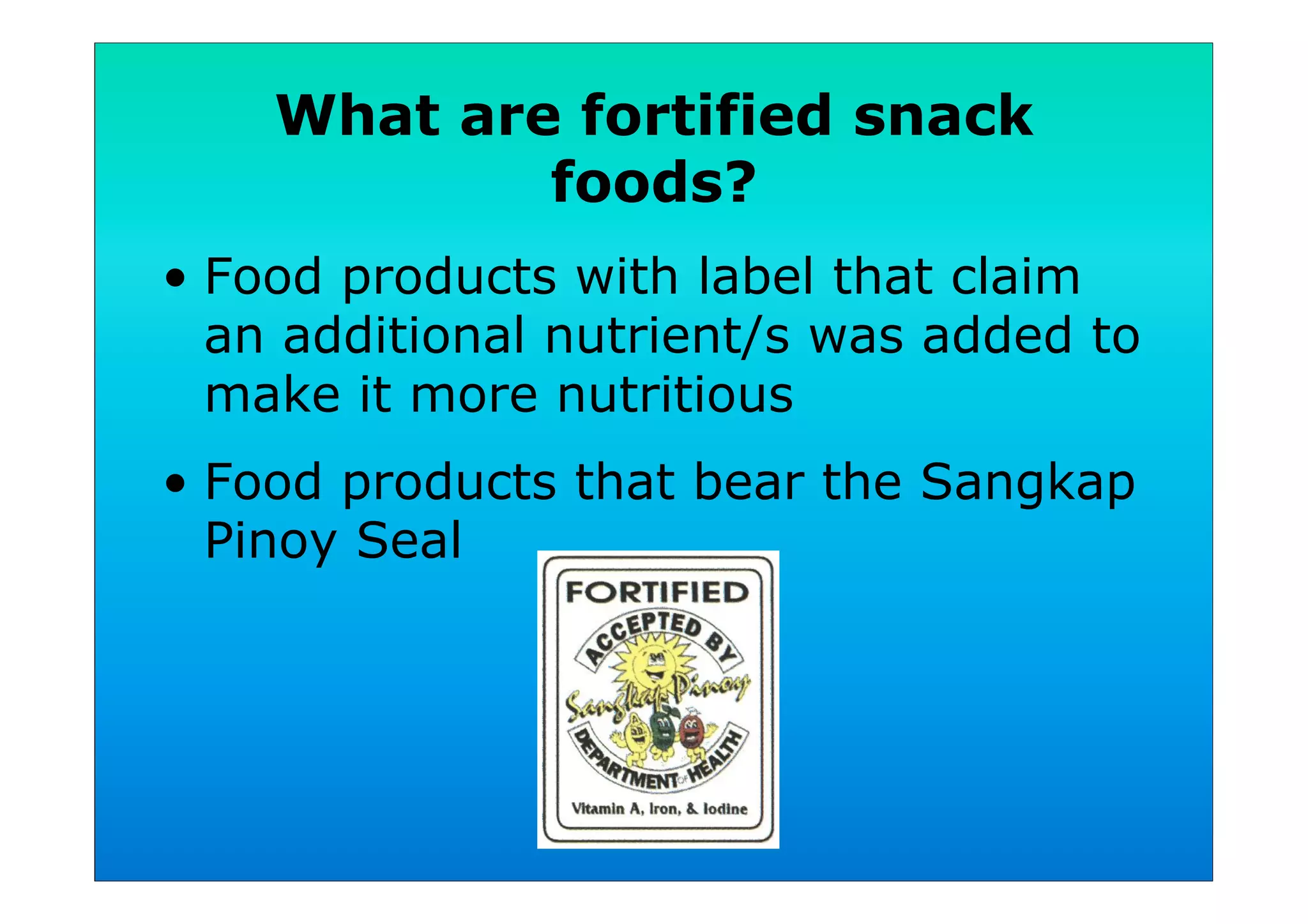 Fortified Snacks for Kids | PDF