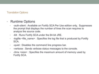 Fortify - Source Code Analyzer | PPTX