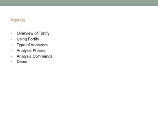 Fortify - Source Code Analyzer | PPTX