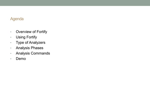 Fortify - Source Code Analyzer | PPTX