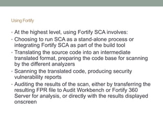 Fortify - Source Code Analyzer | PPT