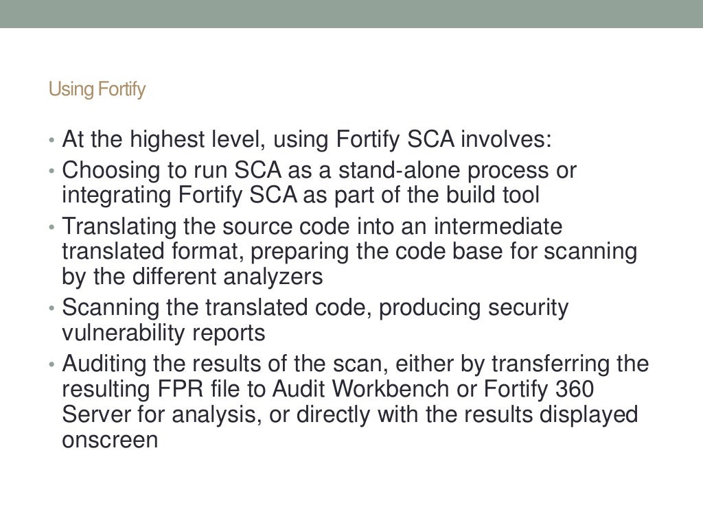 Fortify Source Code Analyzer