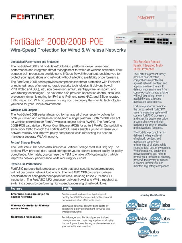 FortiGate-200B | PDF | Computer Networking | Computing