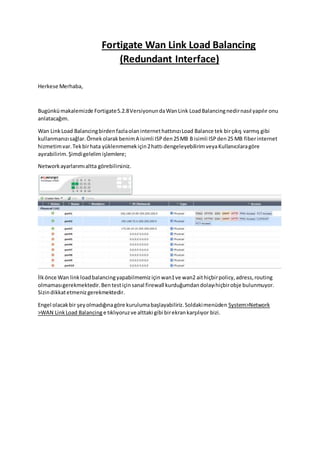 Fortigate Wan Link Load Balancing Installation | PDF
