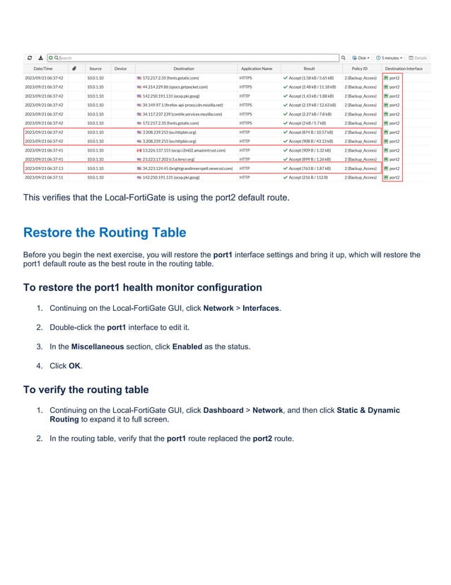 Fortigatefirewall routing specficatoinmmm | PDF
