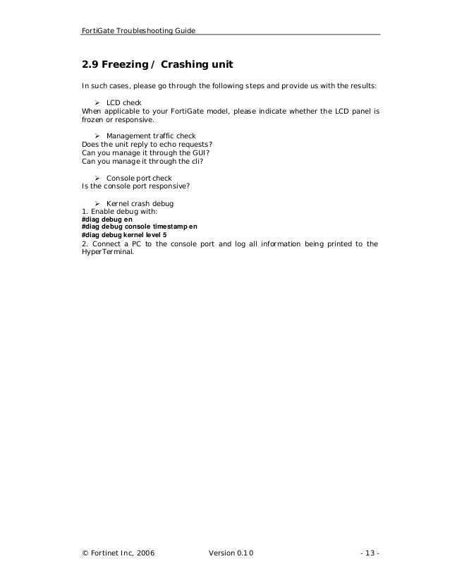 Forti Gate Troubleshootingguidev010