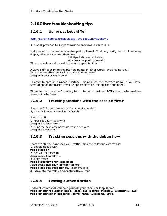Forti Gate Troubleshootingguidev010