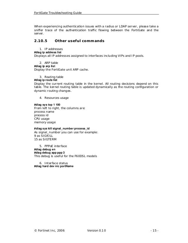 Forti Gate Troubleshootingguidev010