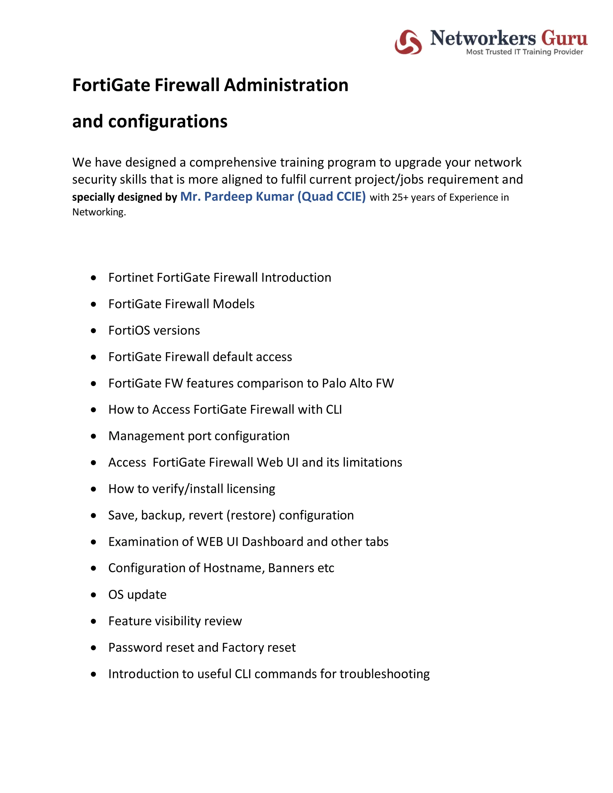 Best Fortinet training in Gurgaon, Delhi NCR, India by Networkers Guru ...