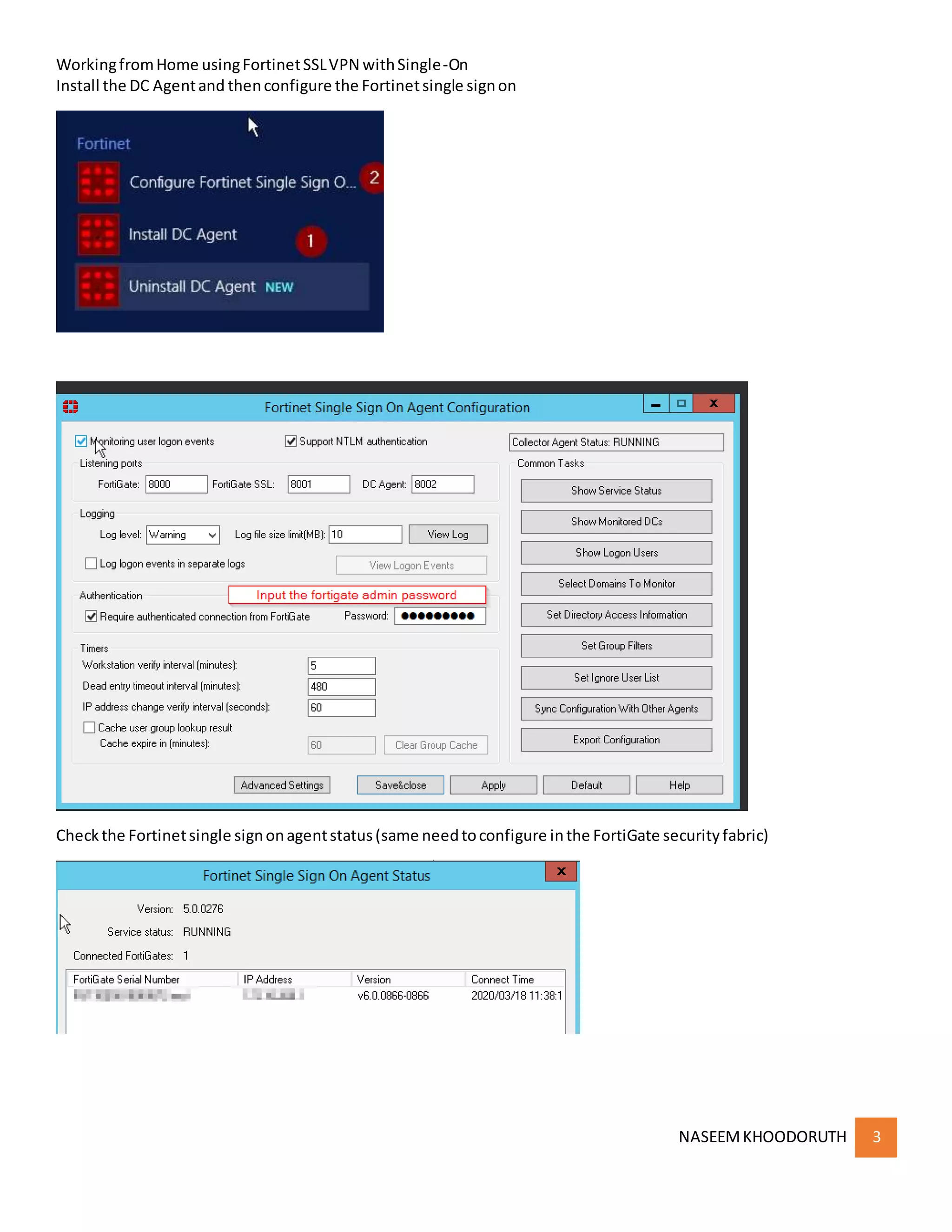 Fortinet Ssl Vpn Access Docx Computer Networking Computing