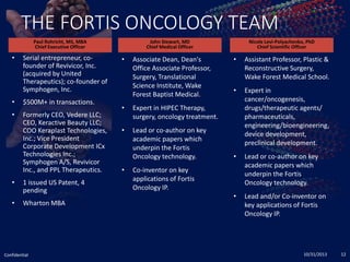 Fortis oncology nanomedicine solutions | PDF