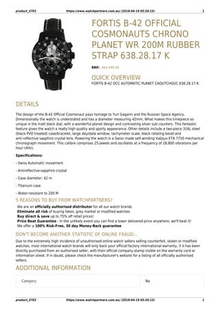 Fortis watch | PDF
