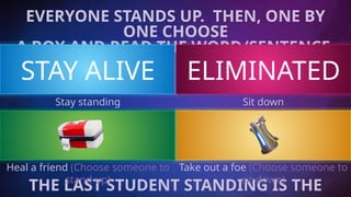 Interactive Classroom Game: Last One Standing Language Activity | PPTX