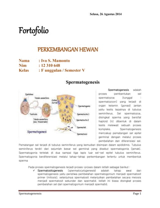 Fortofolio 2 Gametogenesis | DOCX