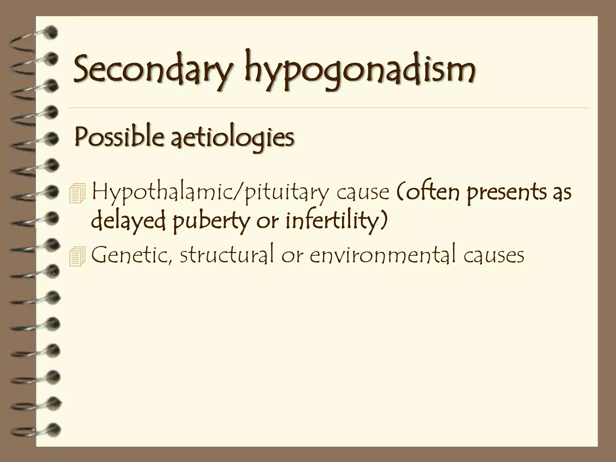 MALE GONADAL FUNCTION AND DYSFUNCTION (MALE HYPOGONADISM) | PPT