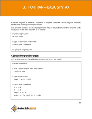 Fortran tutorial | PDF