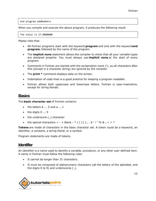 Fortran tutorial | PDF