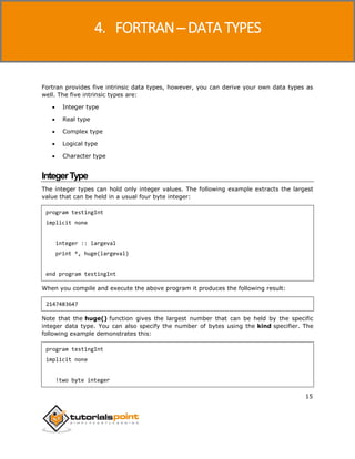 Fortran tutorial | PDF